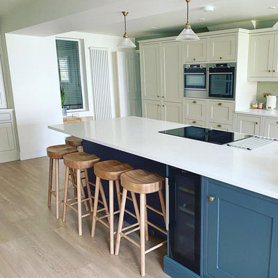 Wooden Kitchen Bar Stools | Farmhouse Style, Oak & Beech Wood ...